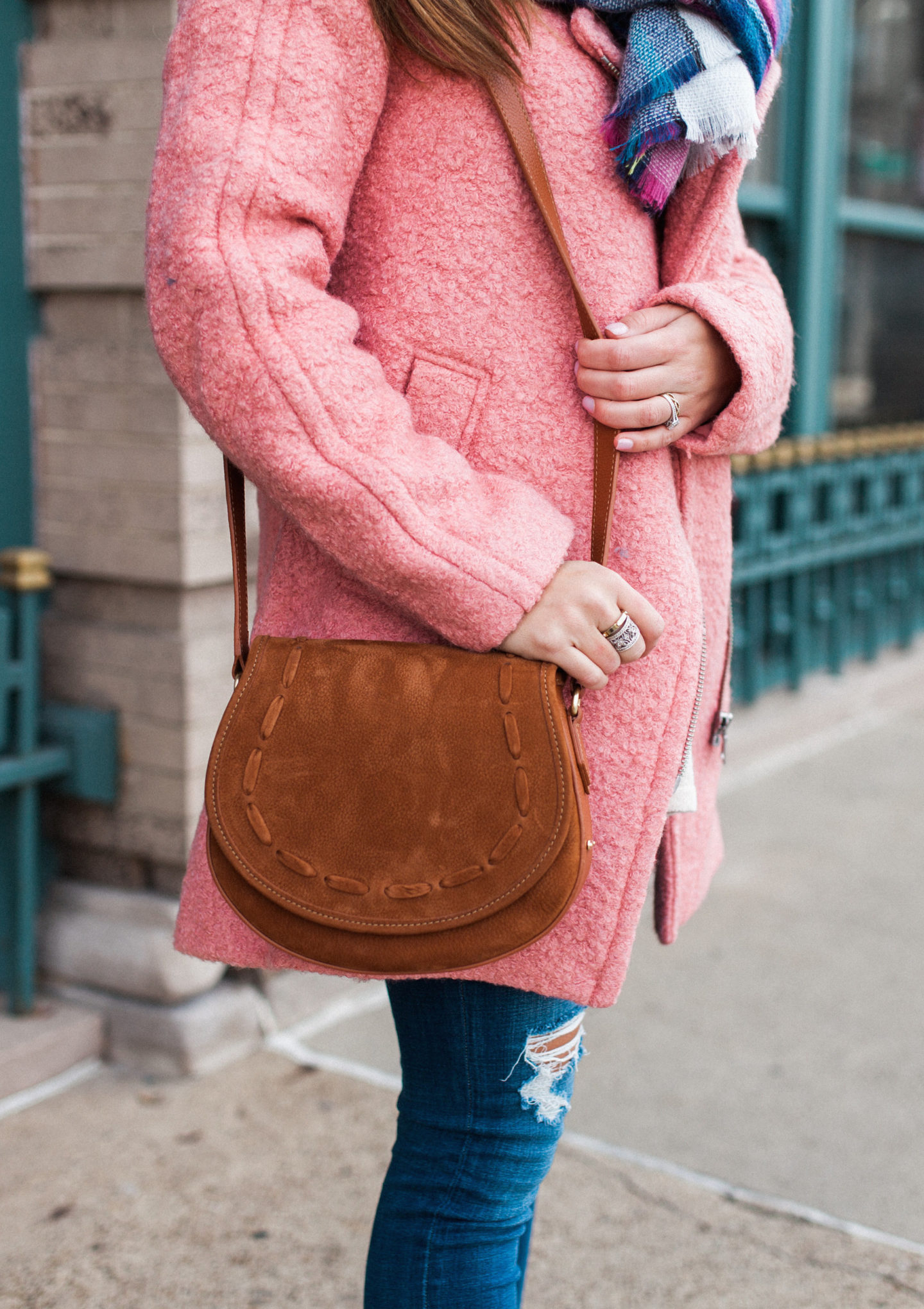 taking on the brightly colored coat trend - Glitter & Gingham