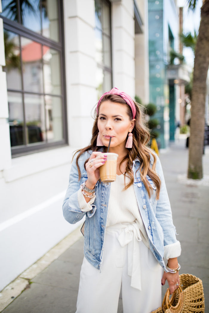 All White Spring Outfit - Glitter & Gingham